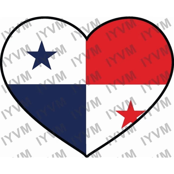 DOPASTICKER Panama Flag Heart Sticker Decal Phone Decal Water Bottle ...