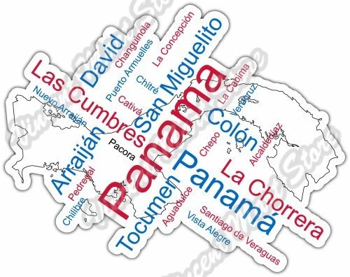 DOPASTICKER Panama La Chorrera Country Map Word Cloud Sticker Decal ...