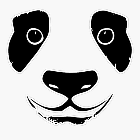 DOPASTICKER Panda Face : Panda Lovers Sticker, Phone Sticker Car ...