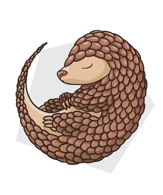 DOPASTICKER Pangolin Sticker Asia Save Rare Endangered Species Scales ...