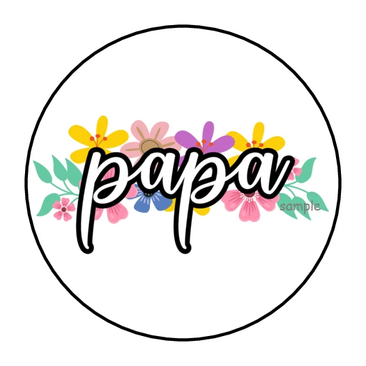 DOPASTICKER Papa Stickers Floral Flowers Father'S Day Phone Decal Water ...
