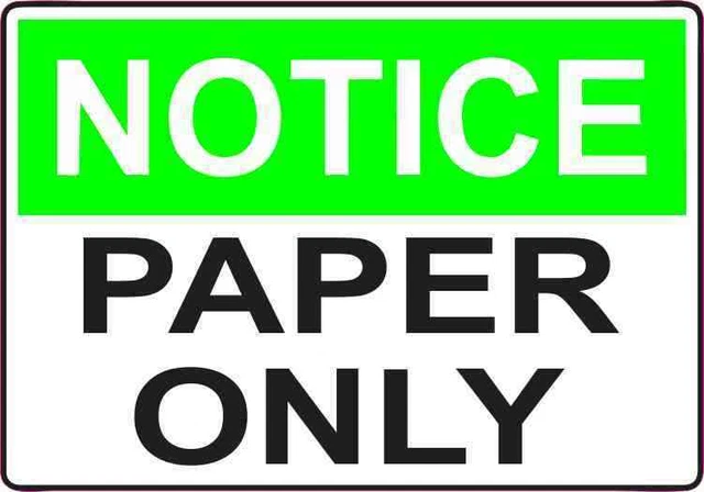 DOPASTICKER Paper Only Sticker Business Sticker Waste Recycling Sticker ...