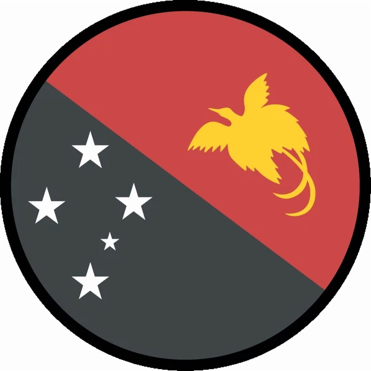 DOPASTICKER Papua New Guinea Flag Circle Sticker Decal Phone Decal ...