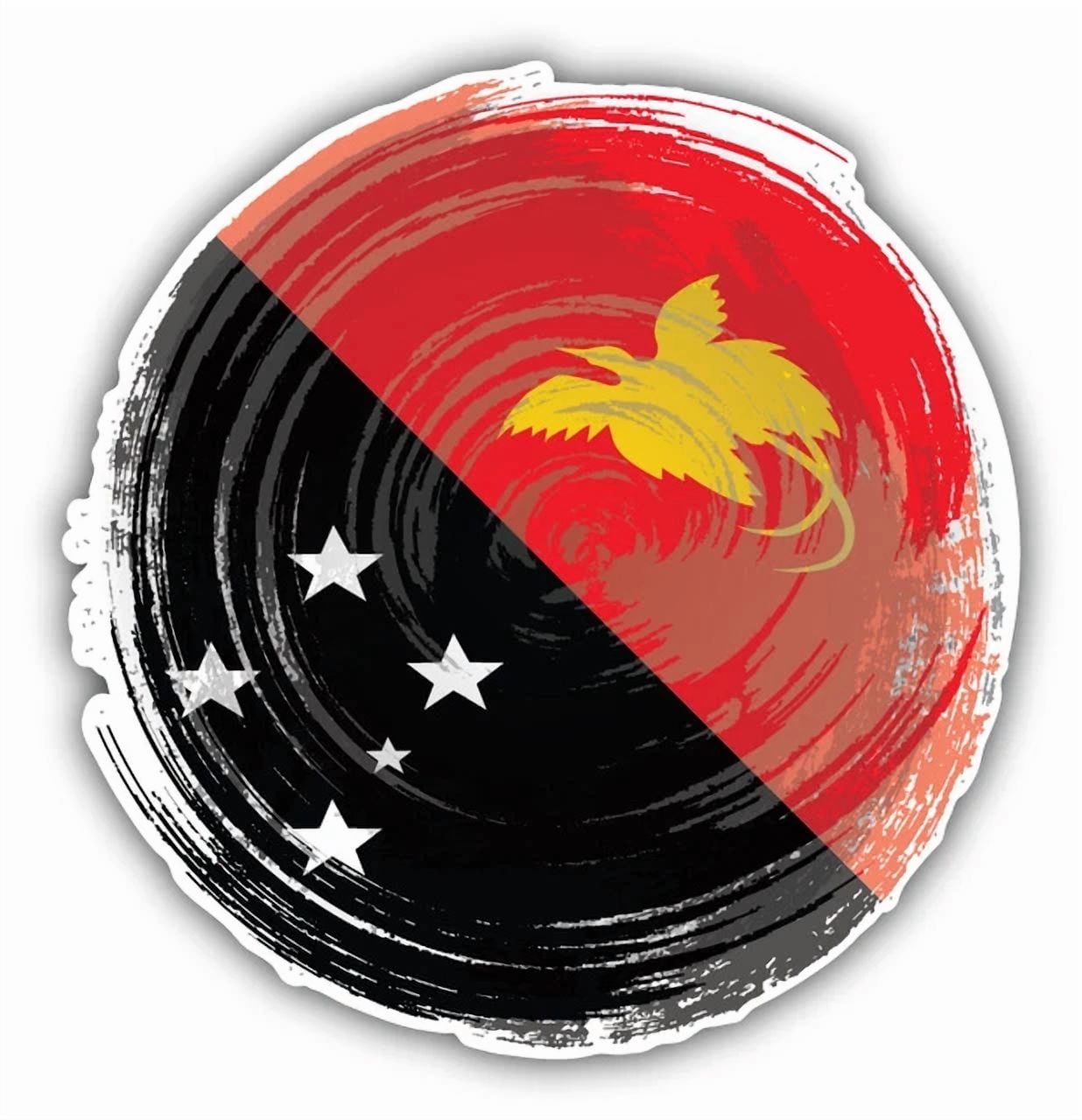 DOPASTICKER Papua New Guinea Grunge Flag Sticker Decal Phone Decal ...