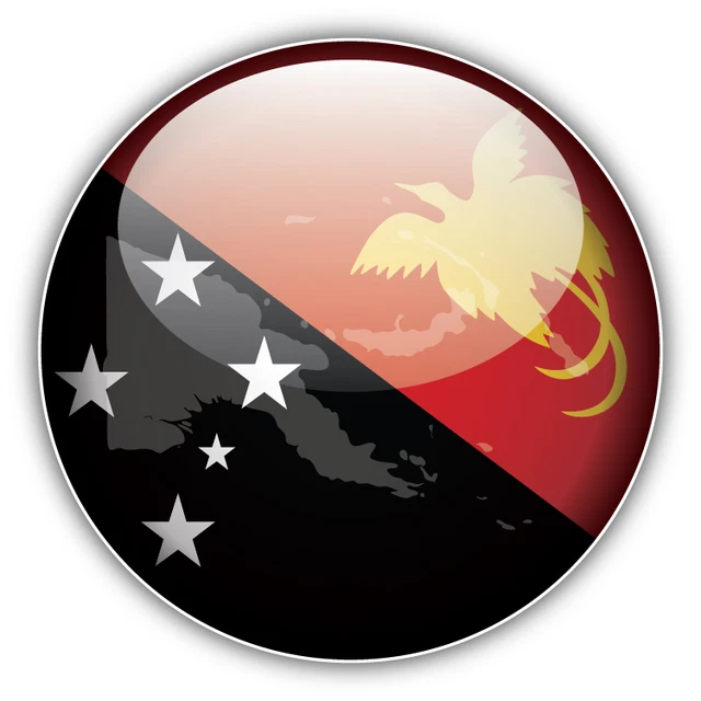 DOPASTICKER Papua New Guinea Map Flag Sticker Decal Phone Decal Water ...