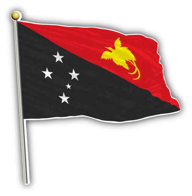 DOPASTICKER Papua New Guinea Waving Flag Sticker Decal Phone Decal ...