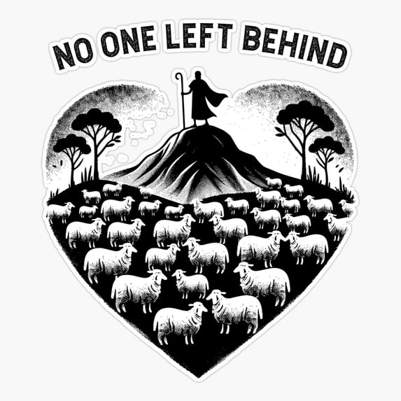 DOPASTICKER Parable Of The Lost Sheep No One Left Bible Verse Sticker ...