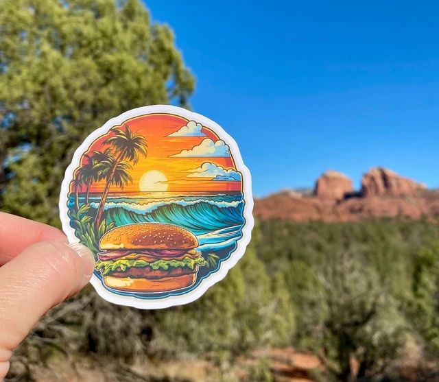 DOPASTICKER Paradise And Cheeseburger, Sticker, Tropical, Beach ...