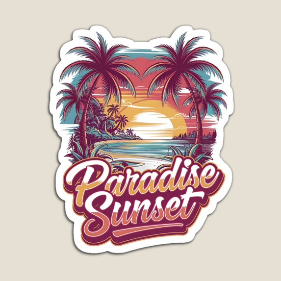 DOPASTICKER Paradise Sunset - Less Worries More Palms - Think Palm ...