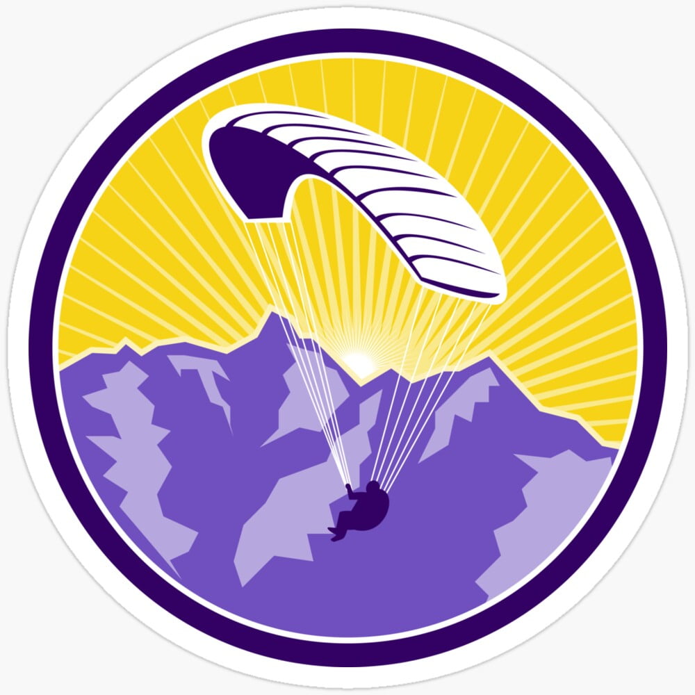 DOPASTICKER Paragliding Alps Mountains Circle Retro Sticker Phone Decal ...