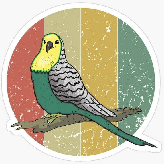 DOPASTICKER Parakeets Parrot Birds Lovers Gifts, Parakeets Parrot Retro ...