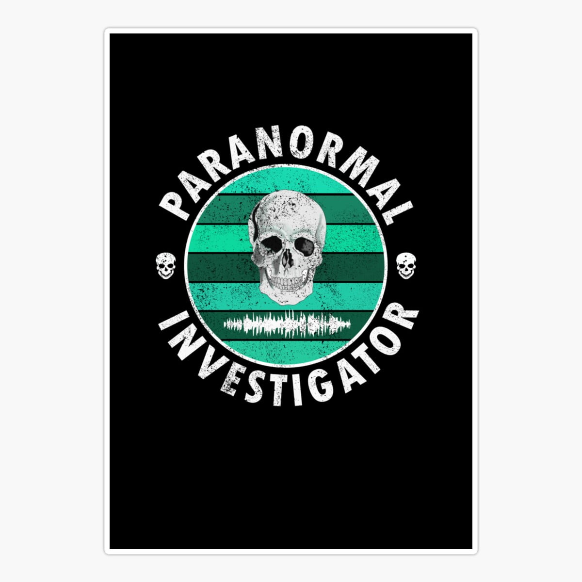 DOPASTICKER Paranormal Investigator, Skull And Evp Soundwave Sticker ...