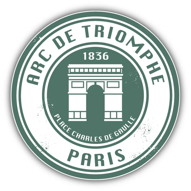 DOPASTICKER Paris Arc De Triomphe Travel Stamp Sticker Decal Phone ...