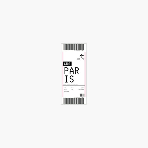 DOPASTICKER Paris Boarding Pass Sticker, Phone Sticker Water Bottle ...
