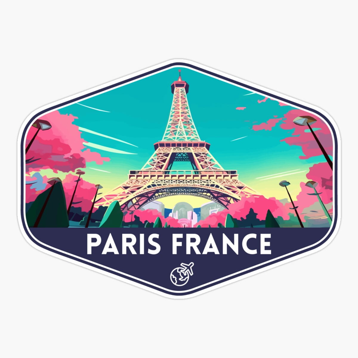 DOPASTICKER Paris France Travel Art Sticker, Phone Sticker Car Sticker ...