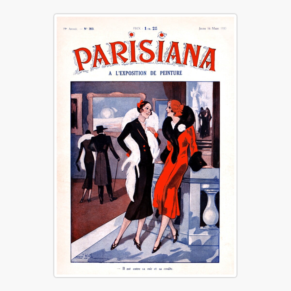 DOPASTICKER Parisiana (1933), Marcel Bloch Sticker, Phone Sticker Car ...
