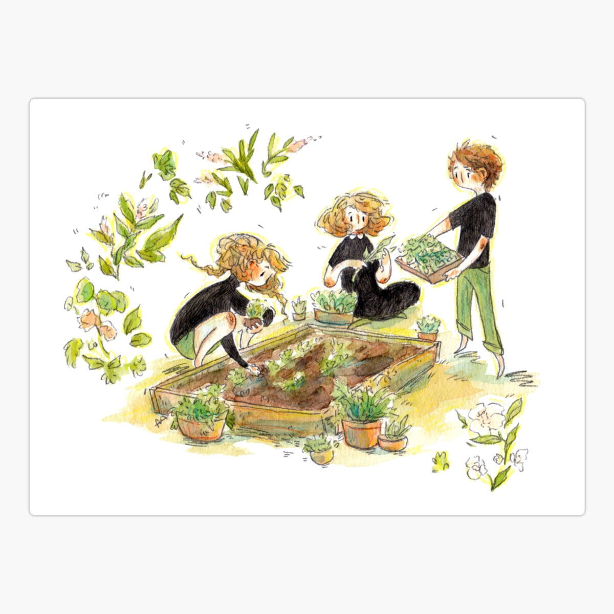 DOPASTICKER Parsley, Merlin, And Beatrice Gardening Sticker, Phone ...