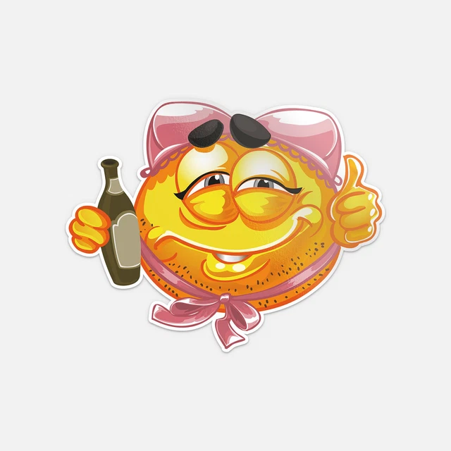 DOPASTICKER Party Smiley Drinks Sticker Decal Phone Decal Water Bottle ...