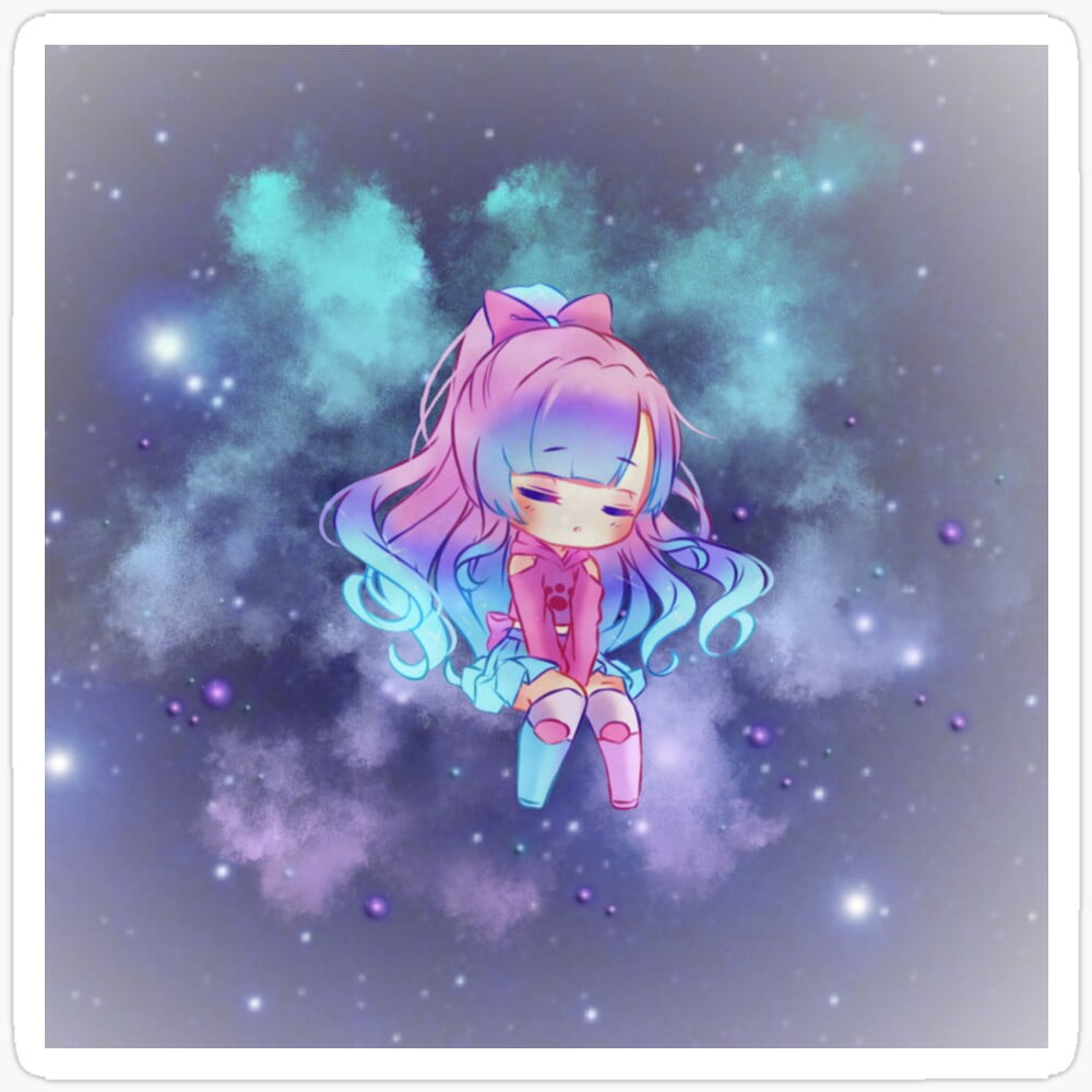 DOPASTICKER Pastel Anime Galaxy Girl Sticker Phone Decal Water Bottle ...