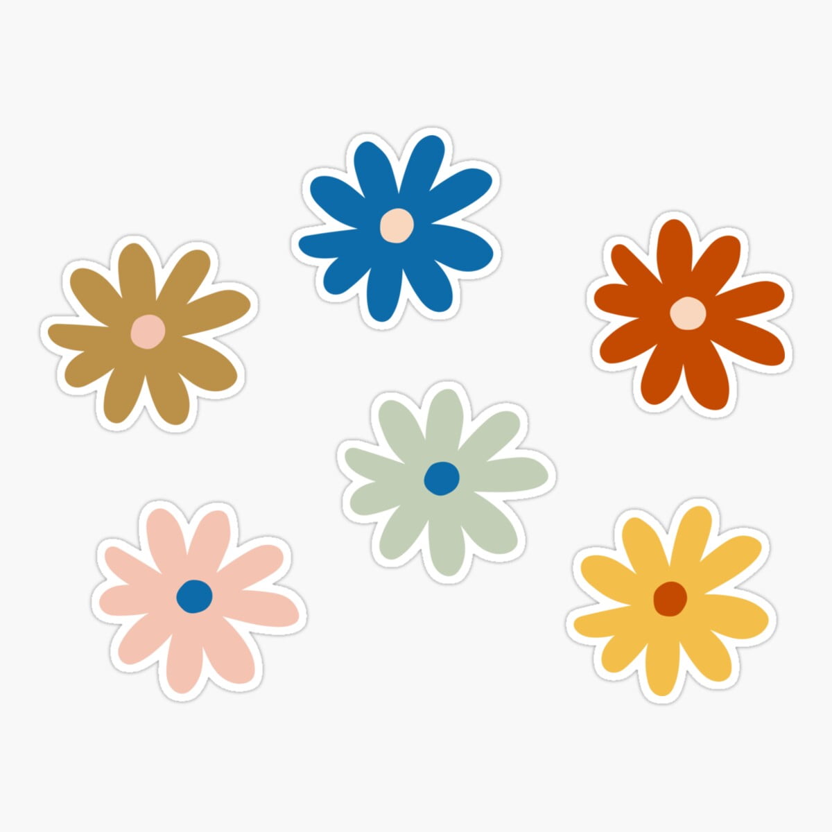 DOPASTICKER Pastel Colored Floral Pattern For Flower Lovers & Nature ...
