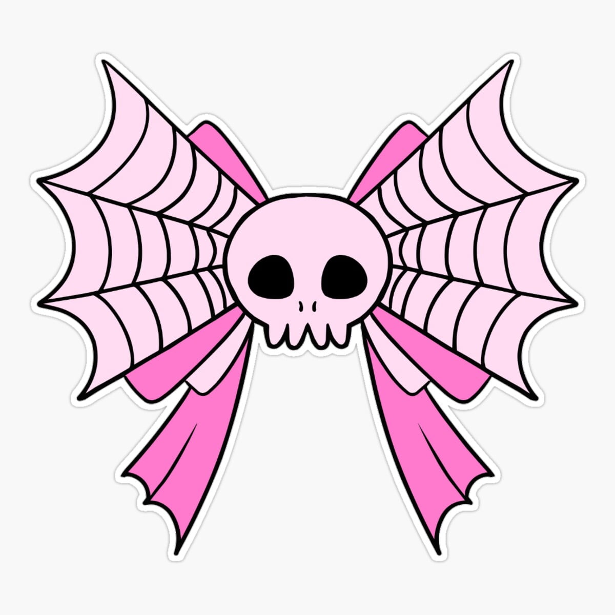 DOPASTICKER Pastel Goth Skull Bow Sticker, Phone Sticker Car Stickers ...