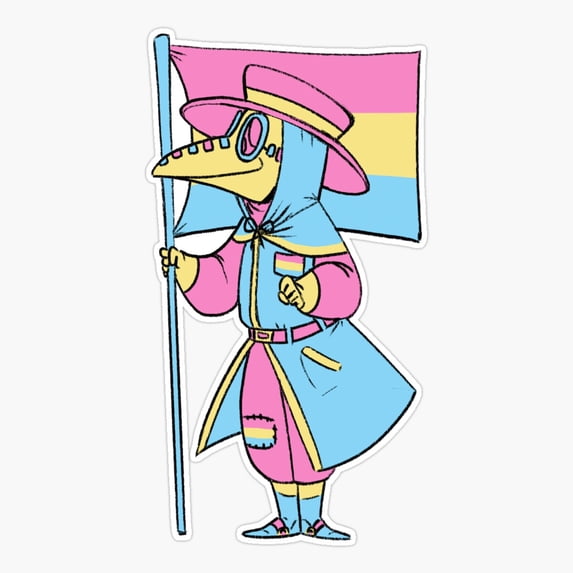 DOPASTICKER Pastel Pan Plague Doctor Sticker, Phone Sticker Car Sticker ...