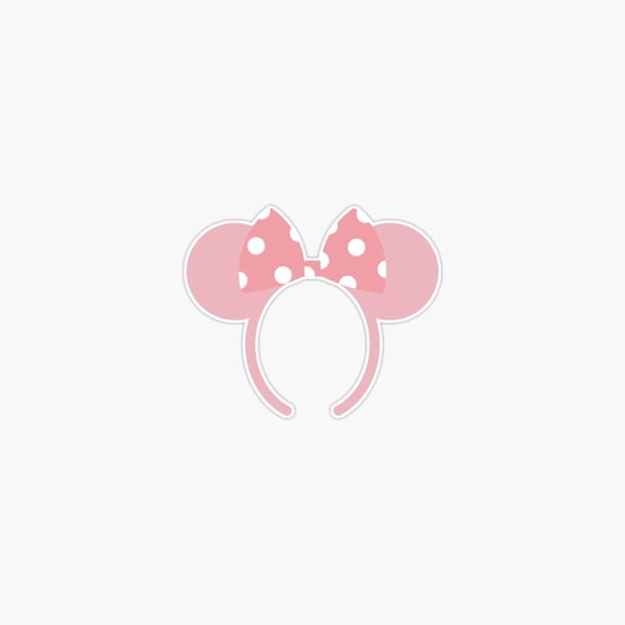 DOPASTICKER Pastel Pink Mouse Ears Sticker, Phone Sticker Car Stickers ...