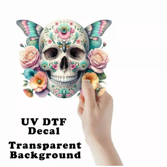 DOPASTICKER Pastel Sugar Skull Sticker - Design Preview Only Decorative ...