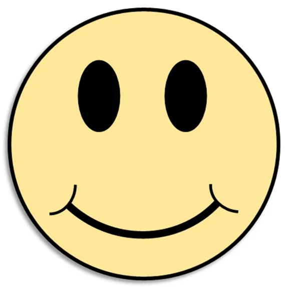 DOPASTICKER Pastel Yellow Smiley Face, Smile Happy Phone Decal Water ...