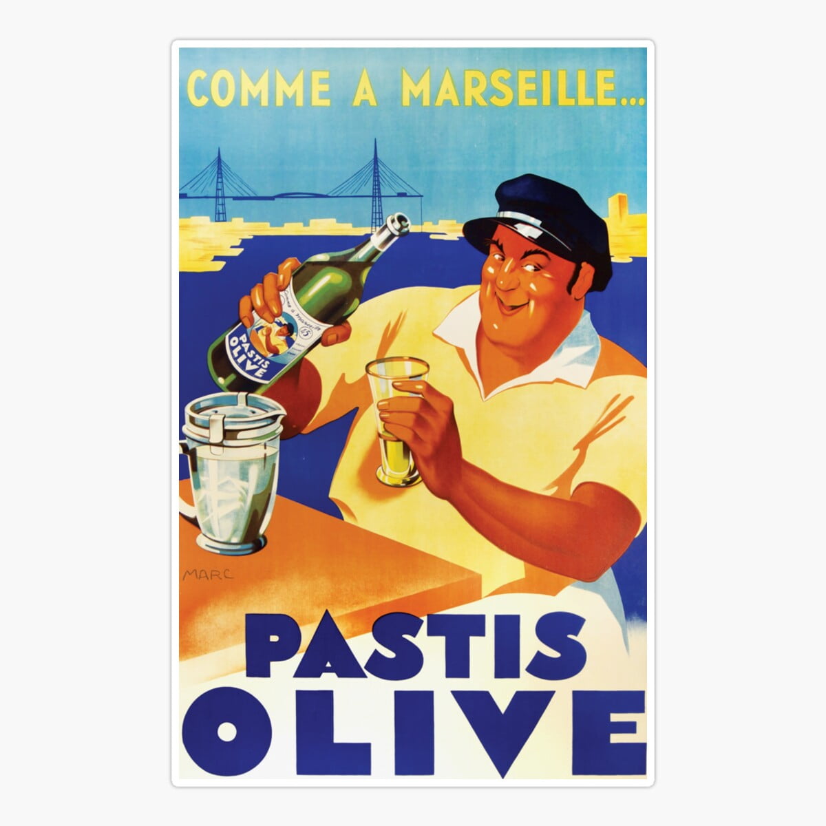 DOPASTICKER Pastis Olive Clic Poster Sticker, Phone Sticker Car Sticker ...