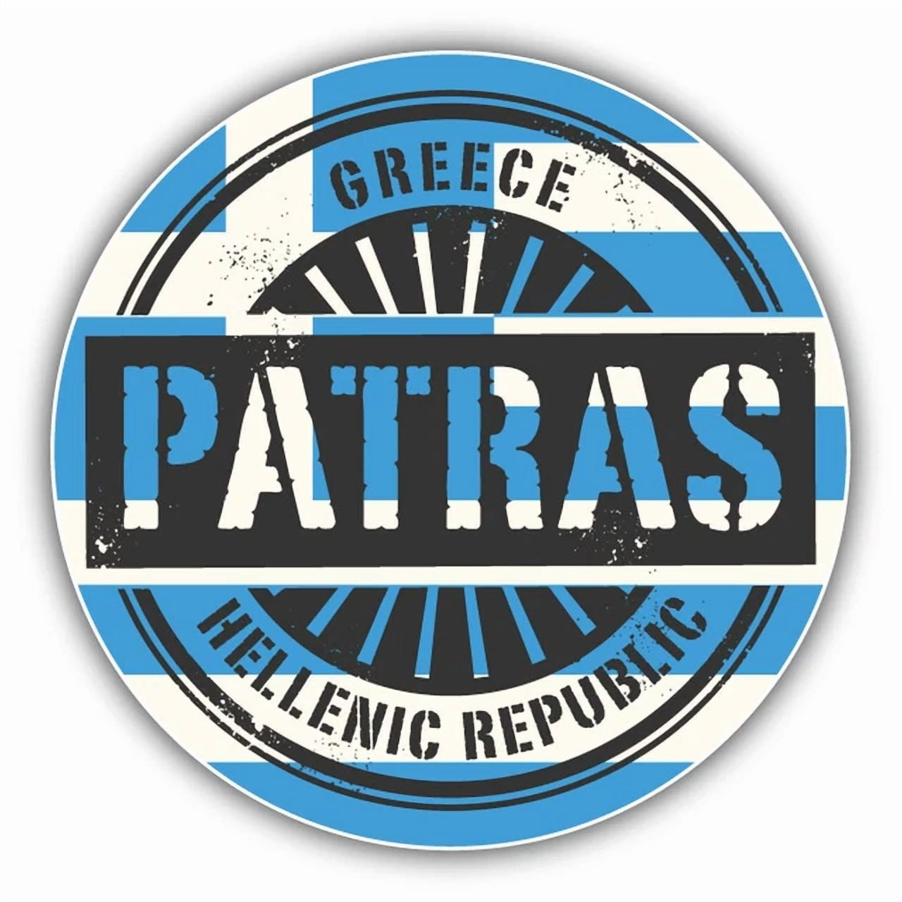 DOPASTICKER Patras Greece World Flag Sticker Decal Phone Decal Water ...