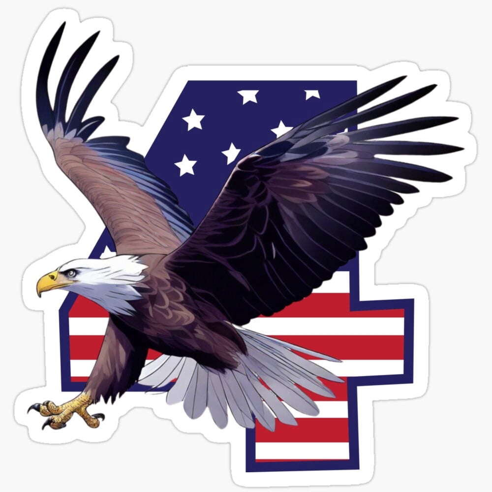 DOPASTICKER Patriotic 4Th Of July Eagle Stars & Stripes Independence ...