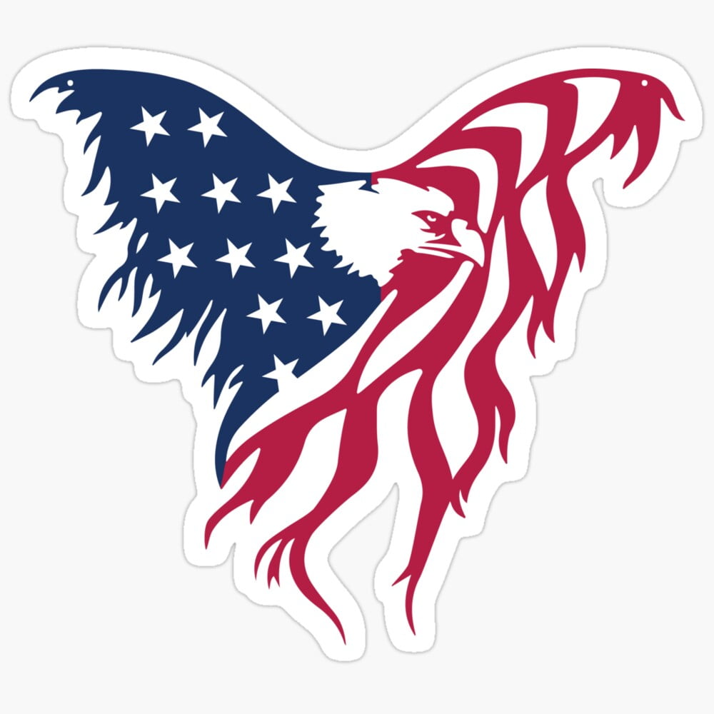 DOPASTICKER Patriotic American! - American Flag Eagle Sticker Phone ...