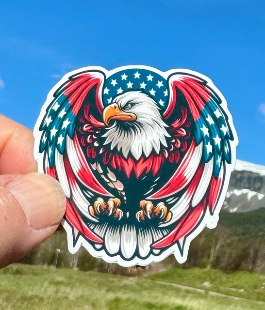 DOPASTICKER Patriotic American Bald Eagle Sticker, Decal, Usa, Bird ...
