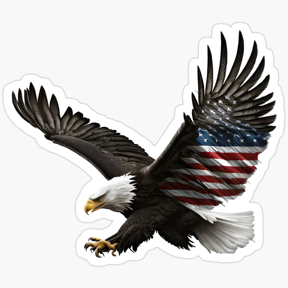 DOPASTICKER Patriotic American Eagle Sticker Fourth Of July Sticker ...