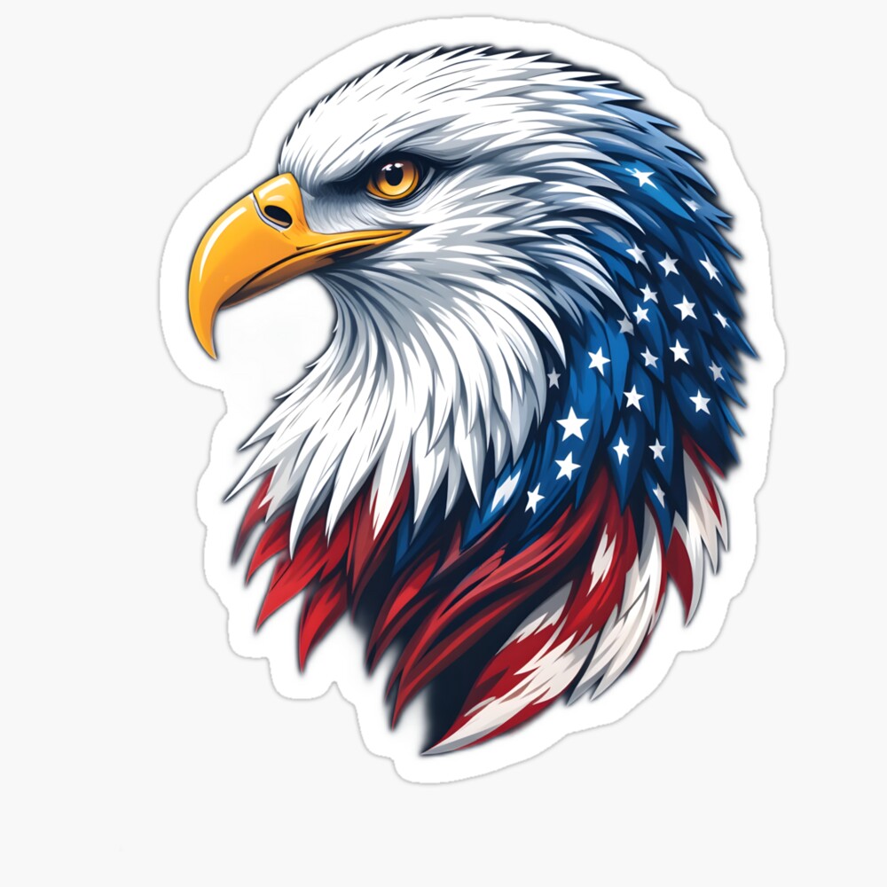 DOPASTICKER Patriotic Eagle For 4Th Of July Sticker Fourth Of July ...