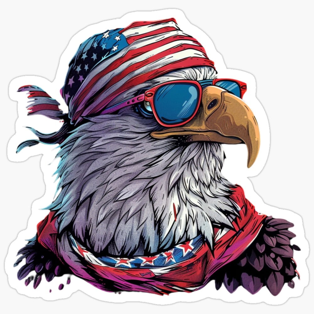 DOPASTICKER Patriotic Eagle Sticker Fourth Of July Sticker, Memorial ...