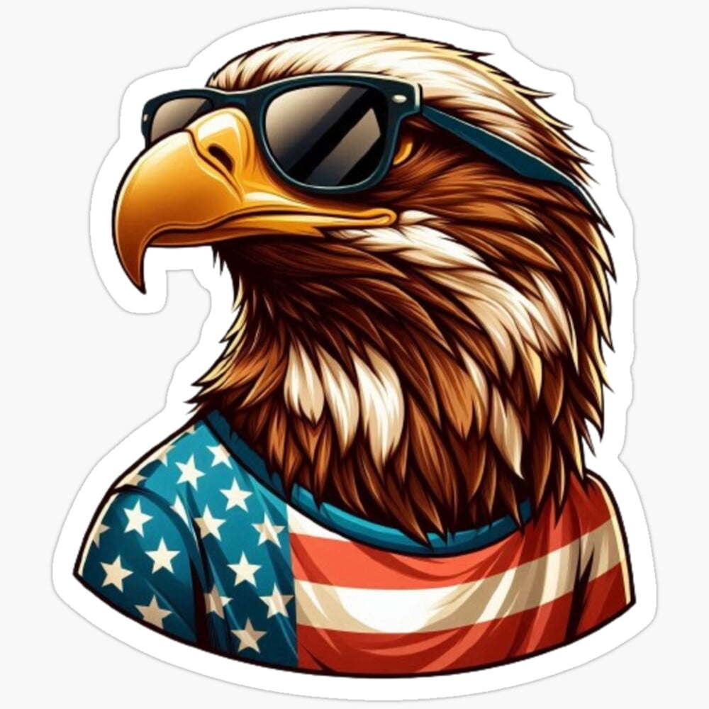 DOPASTICKER Patriotic Eagle From The Usa Sticker Fourth Of July Sticker ...