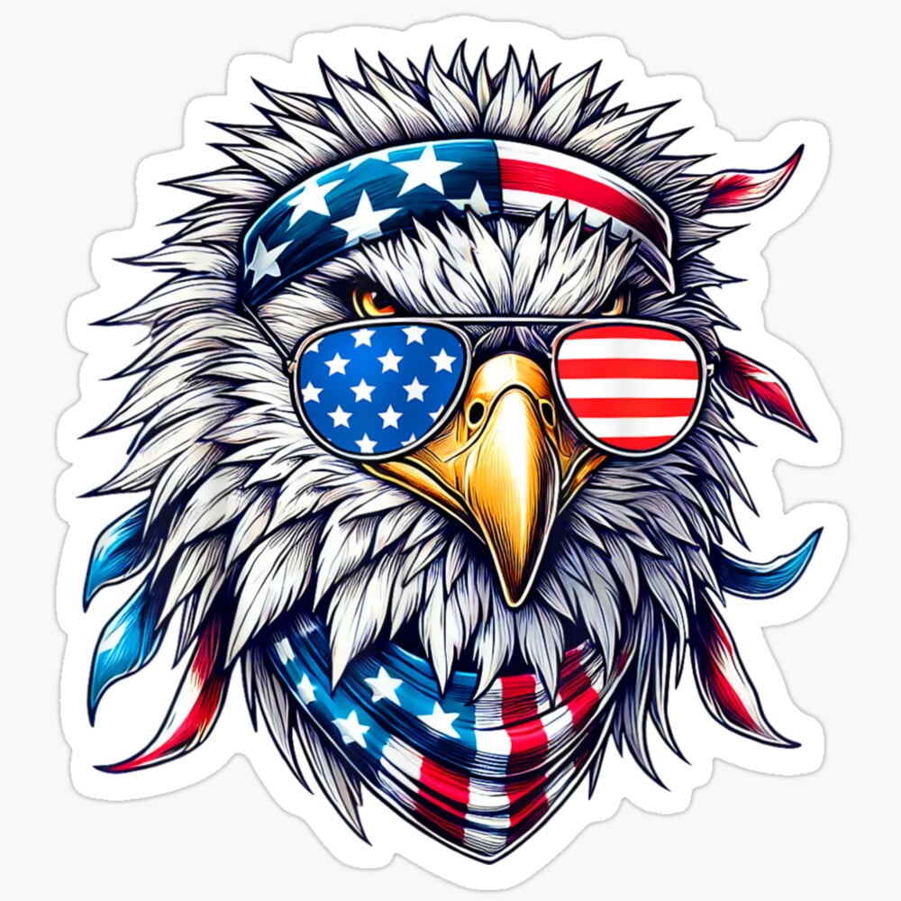 DOPASTICKER Patriotic Eagle Vibes Sticker Fourth Of July Sticker ...