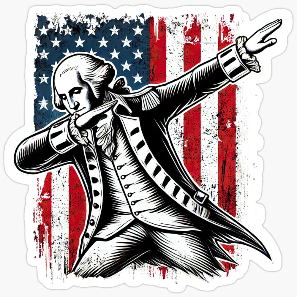 DOPASTICKER Patriotic George Washington Dabbing Dab Dance 4Th Of July ...