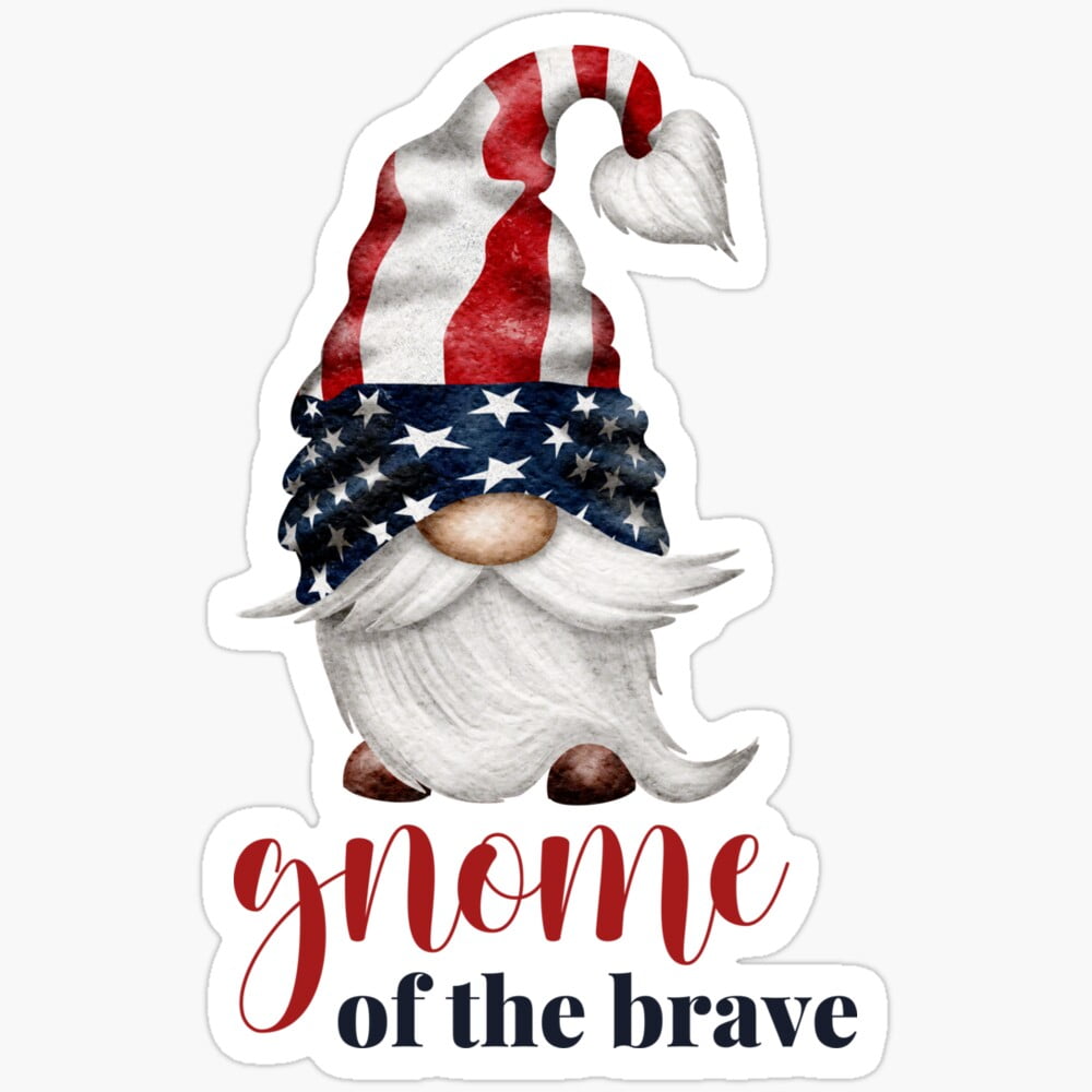 DOPASTICKER Patriotic Gnome Of The Brave Sticker Fourth Of July Sticker ...