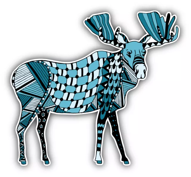 DOPASTICKER Patterned Moose Sticker Decal Phone Decal Water Bottle ...