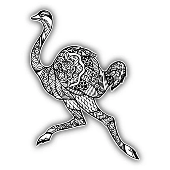 DOPASTICKER Patterned Ostrich Sticker Decal Phone Decal Water Bottle ...