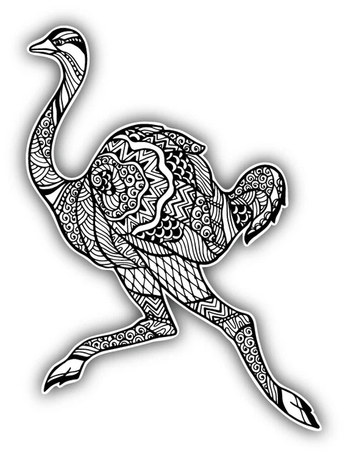 DOPASTICKER Patterned Ostrich Sticker Decal Phone Decal Water Bottle ...