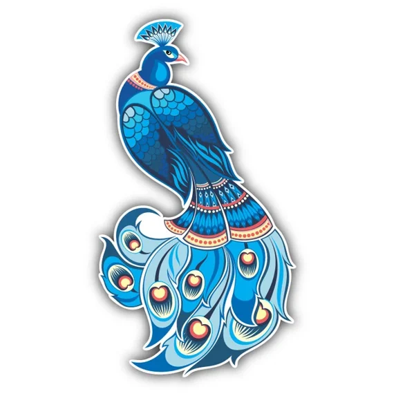 DOPASTICKER Patterned Peacock Sticker Decal Phone Decal Water Bottle ...