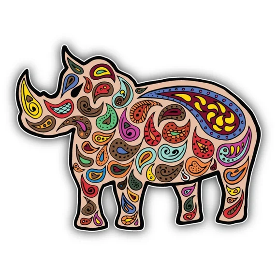 DOPASTICKER Patterned Rhino Sticker Decal Phone Decal Water Bottle ...