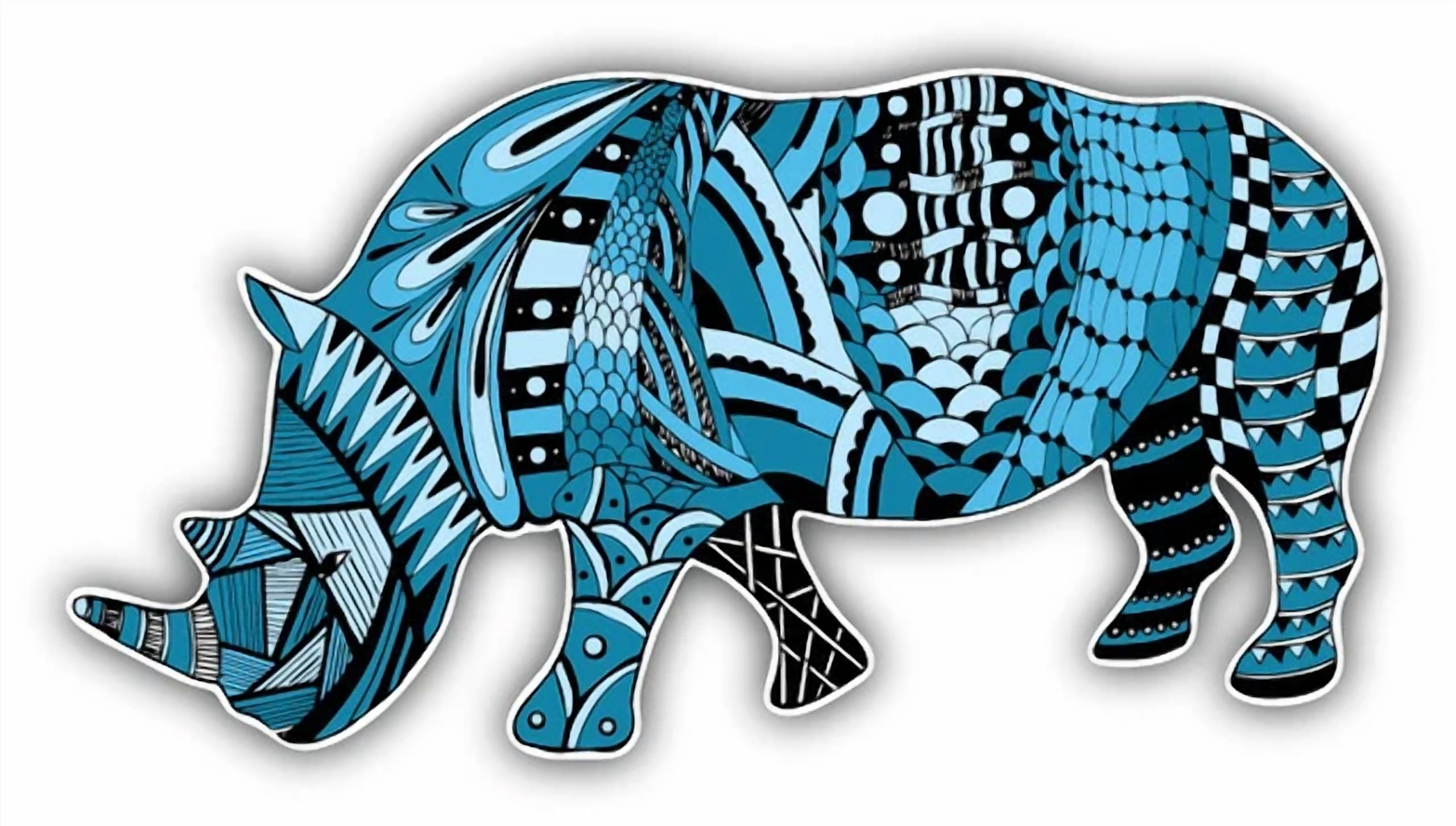 DOPASTICKER Patterned Rhino Sticker Decal Phone Decal Water Bottle ...