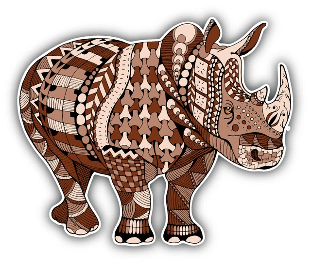 DOPASTICKER Patterned Rhino Sticker Decal Phone Decal Water Bottle ...