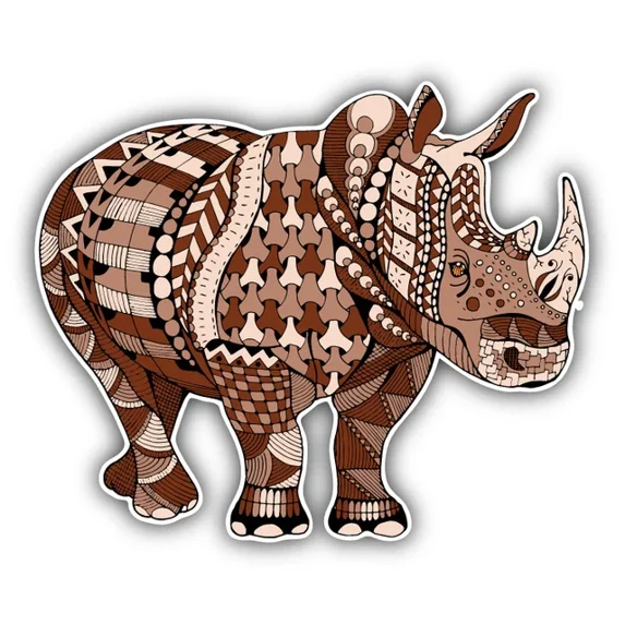 DOPASTICKER Patterned Rhino Sticker Decal Phone Decal Water Bottle ...