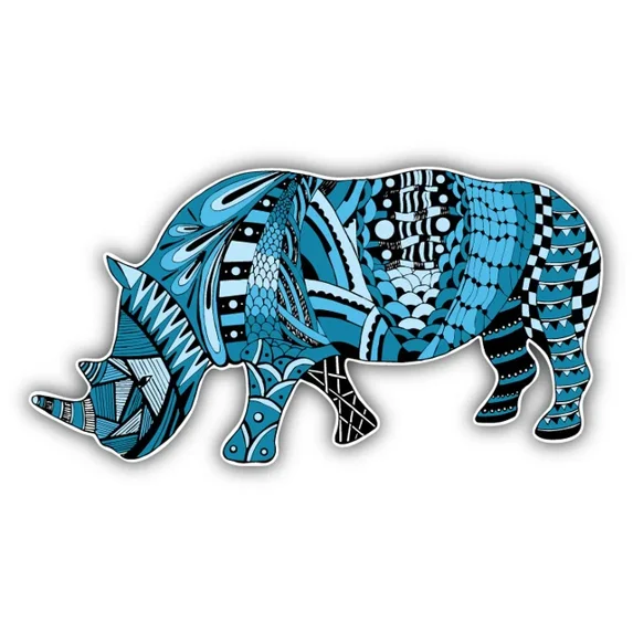 DOPASTICKER Patterned Rhino Sticker Decal Phone Decal Water Bottle ...